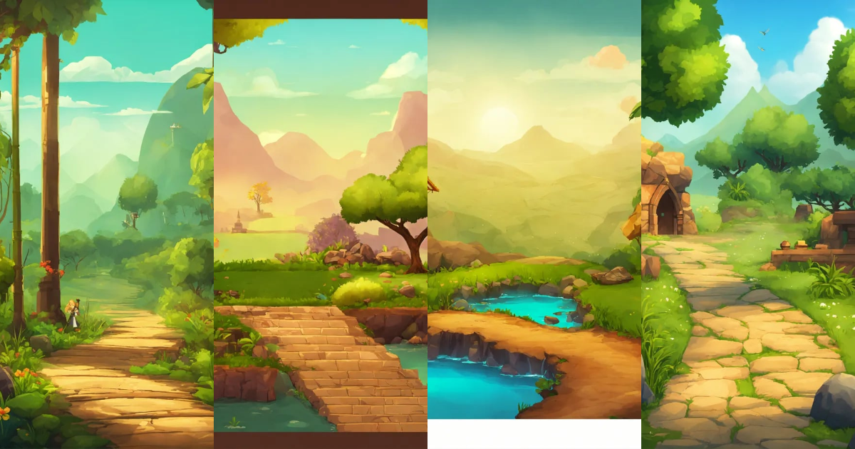 Lexica - Paisagem paralaxe game 2d cenário