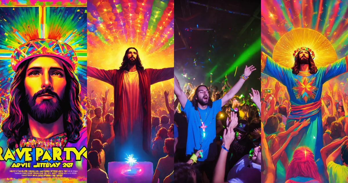 Lexica - Rave party jesus birthday