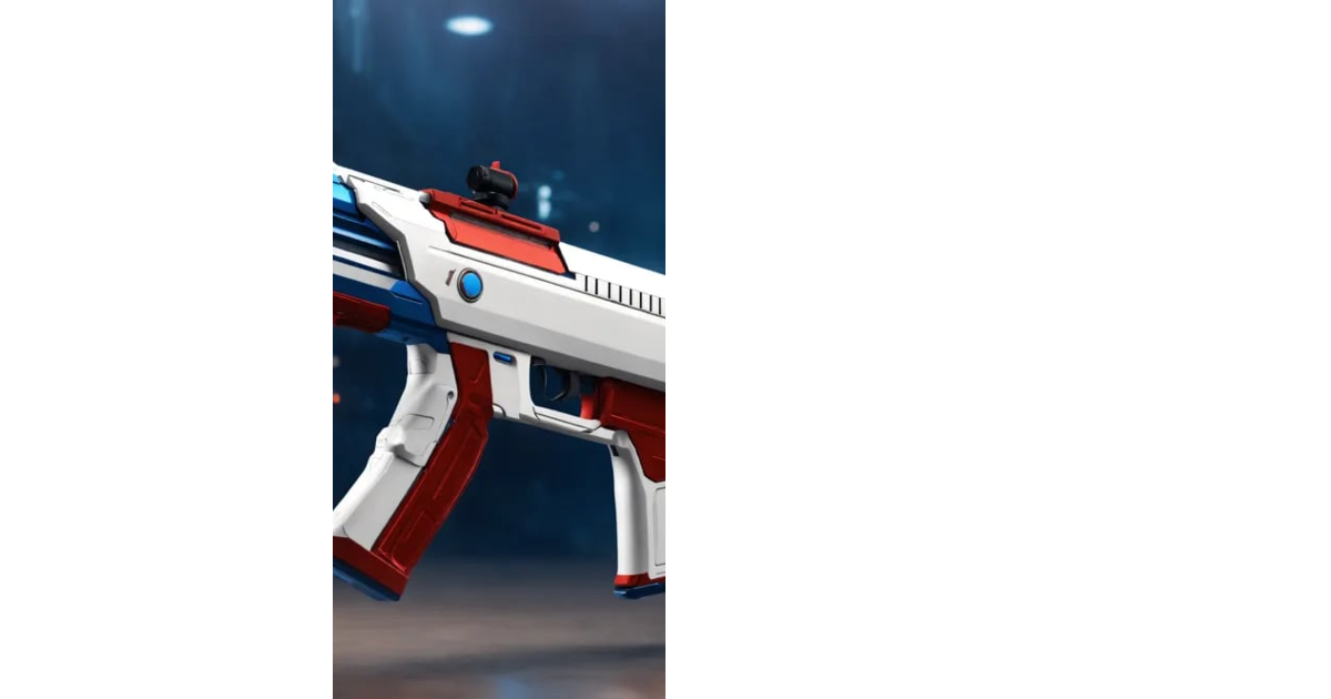 Lexica - Side view of a white and blue and red sci fi energy rifle, HD ...