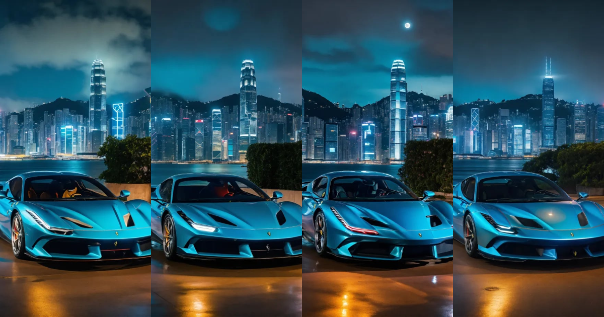 Lexica - 2023 Ferrari SF90 Stradale cyan, doors opened, metallic ...