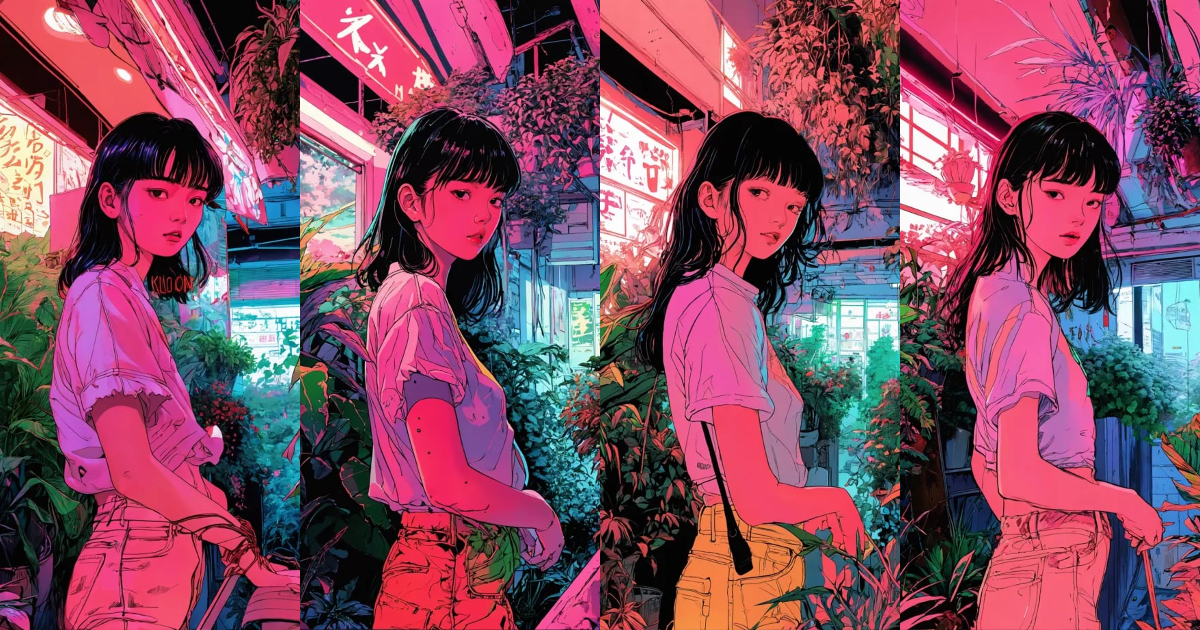 Lexica - Neon signs, Akira style, detailed line art, fine details, full ...