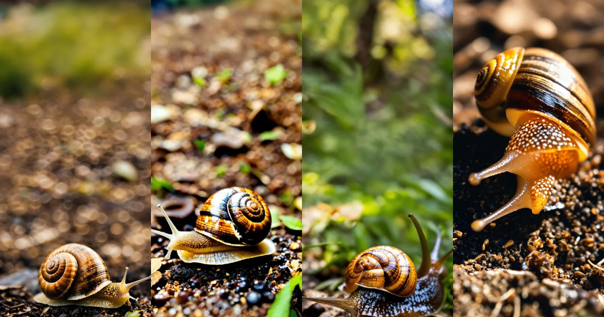 Lexica - Close-up of a Snail on the Ground