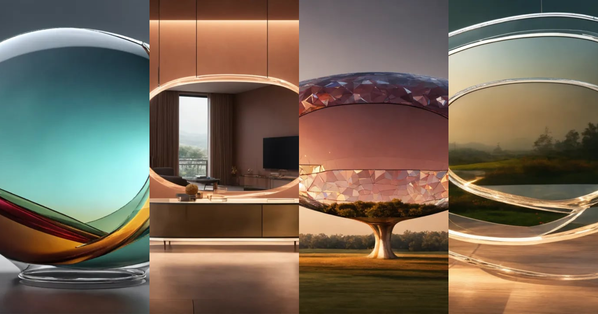 Lexica - Super slim transparent glass oval, 8K resolution