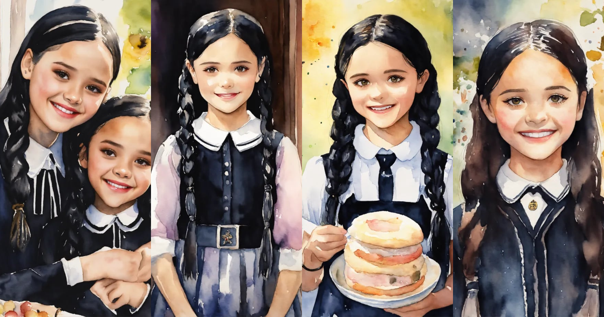 Lexica - Wednesday Addams Jenna Ortega smiles and Enid Emma Myers ...
