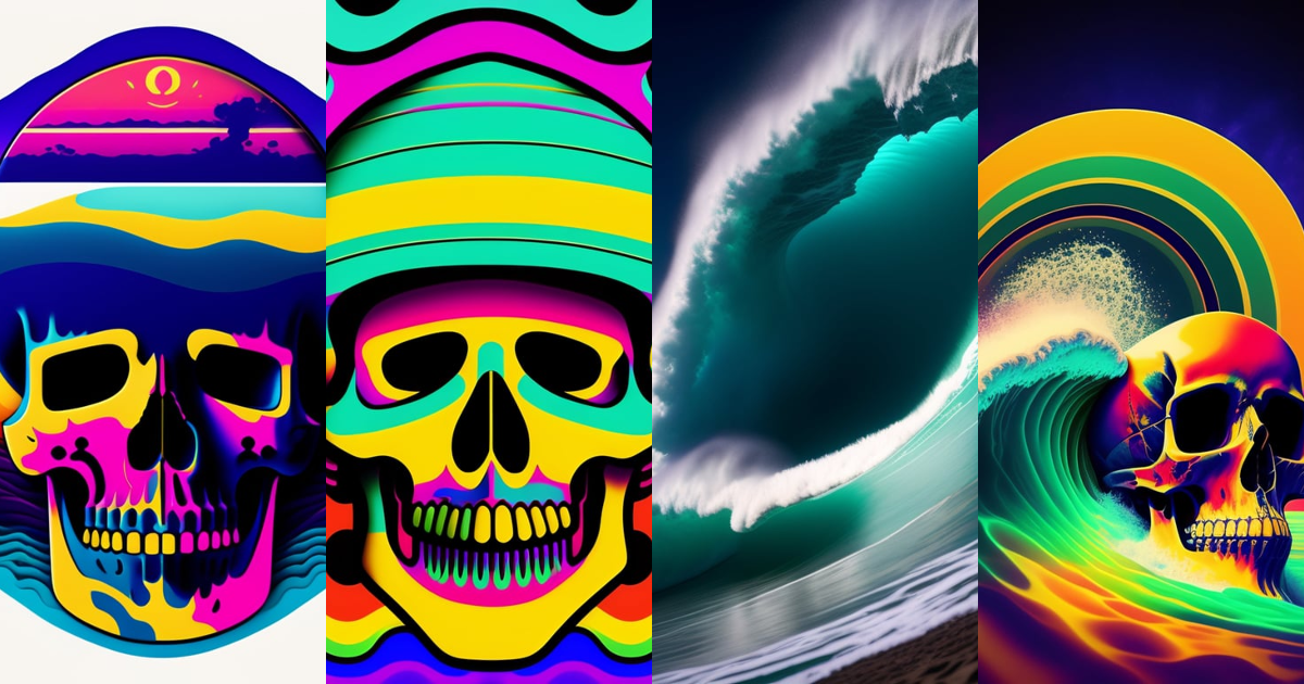 Lexica - Surf surfer vague vortex psychedelic death skull radiation ...