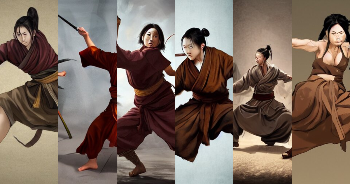 Lexica - A female drunken master monk fighting off a group of soldiers ...