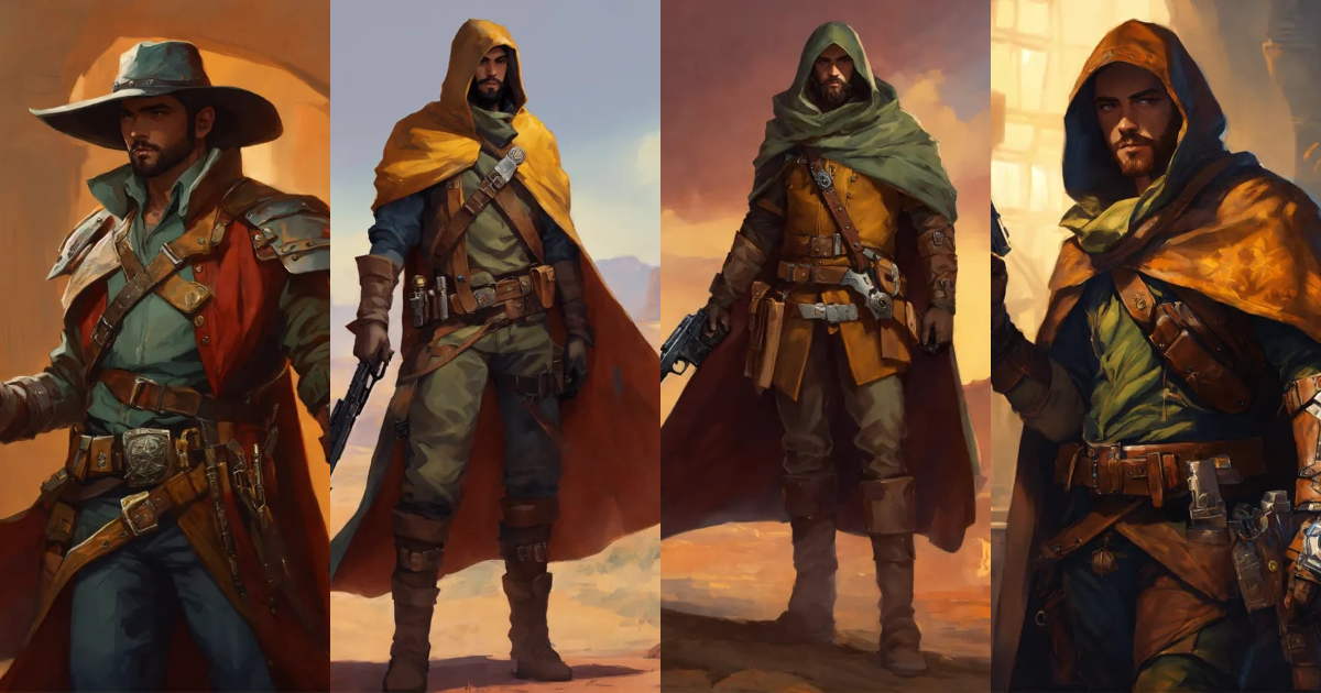 Lexica - Male human bounty hunter, with a pistol in his right hand ...