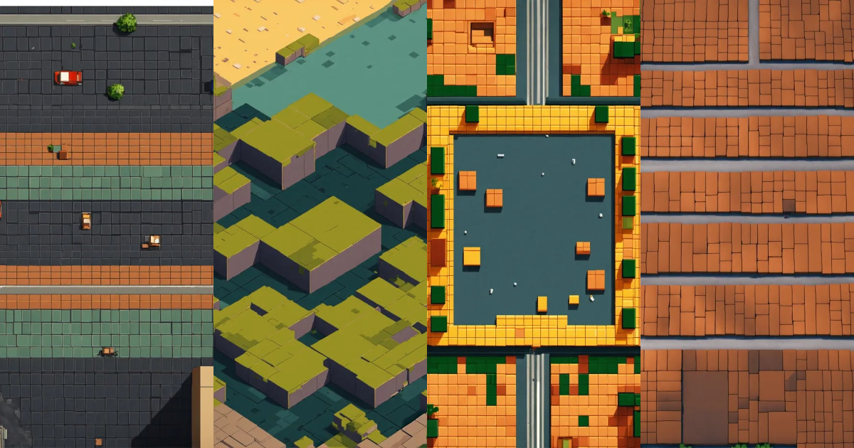 Lexica - Simple blocky pixel image in a 3/4 top-down perspective with ...