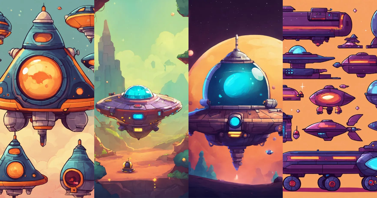 Lexica - A small 2d spaceship, for a 2d platformer game, cute theme