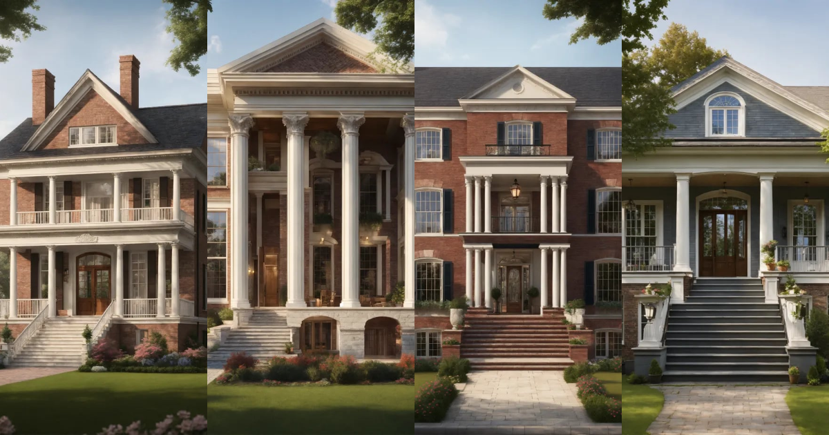 Lexica - Generate a classical house design with a symmetrical facade, a ...