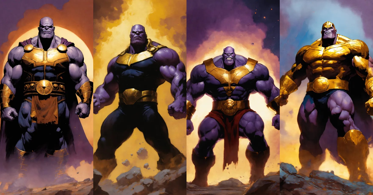 Lexica - Thanos the Mad Titan from marvel by Frank Frazetta