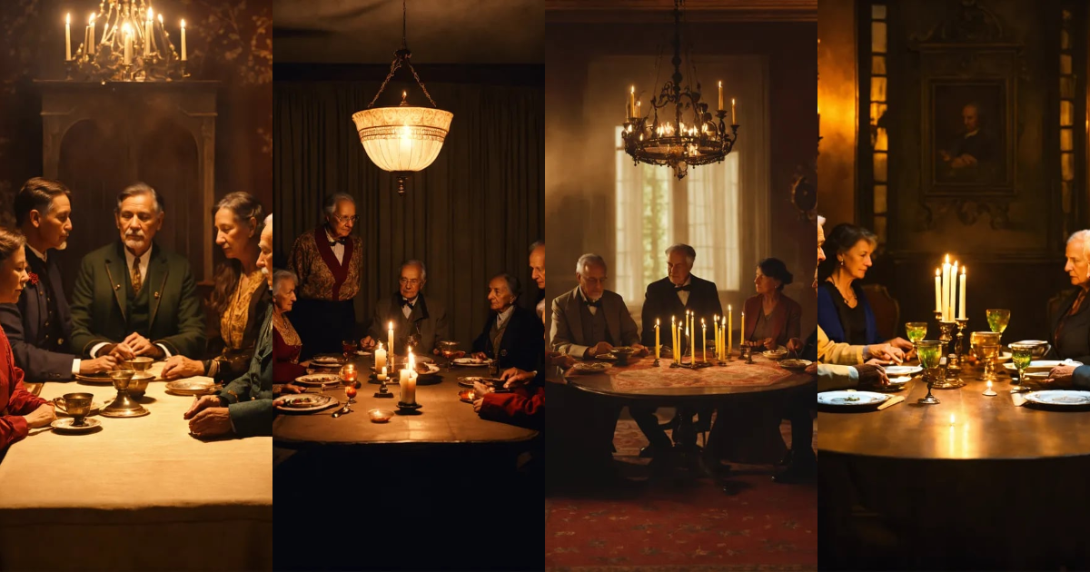 Lexica - 04 adults from the last century sitting hand in hand at a ...