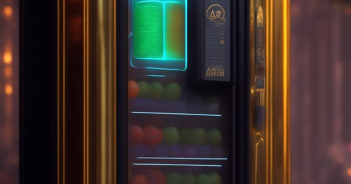 Lexica - Alien tech vending machine with magic potions inside, highly ...