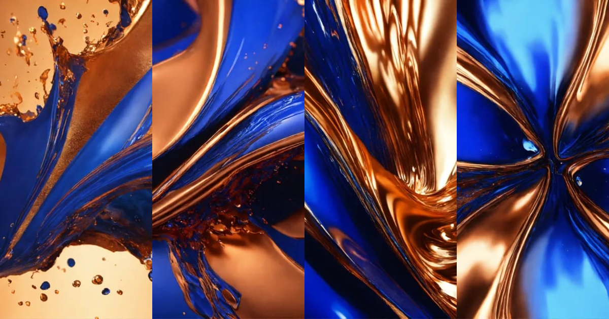 Lexica - Luxury water splash of cobalt blue, add shimmering copper ...