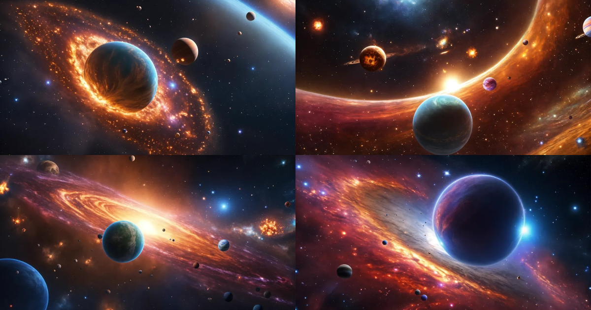 Lexica - Cosmos, floating universe, gas giants, exploding stars, 4k ...