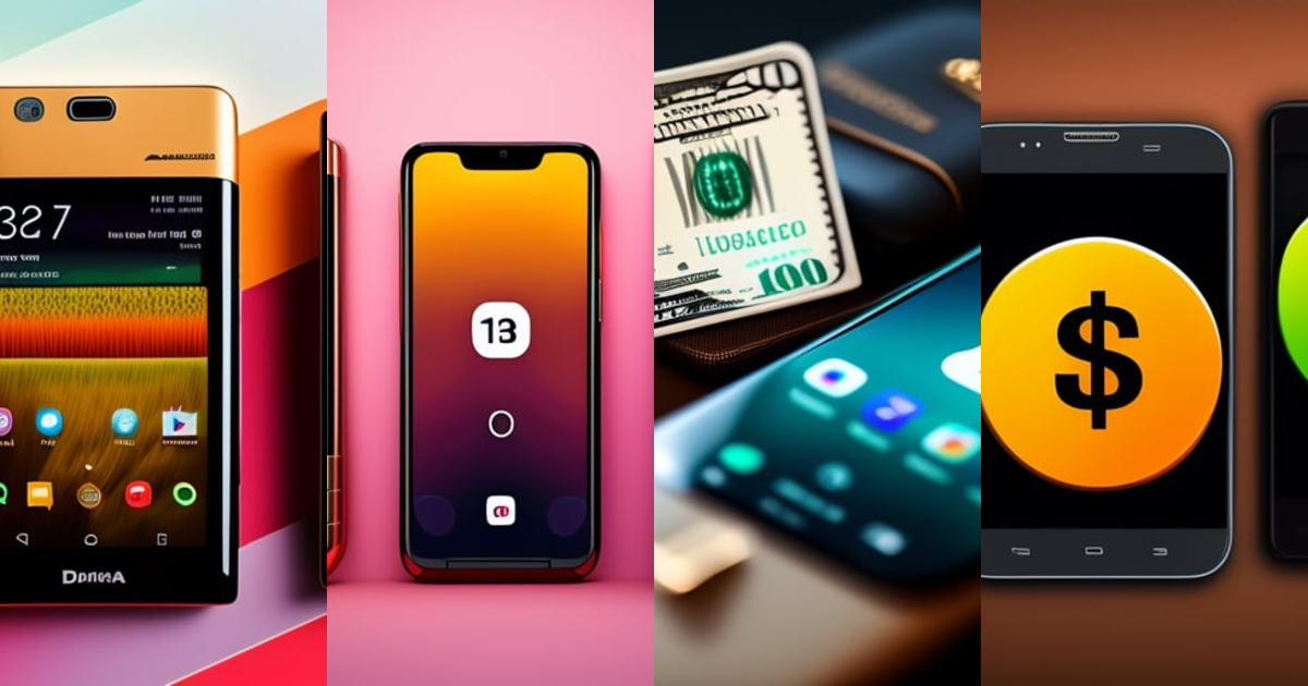 Lexica - Three phones with dollars on screen