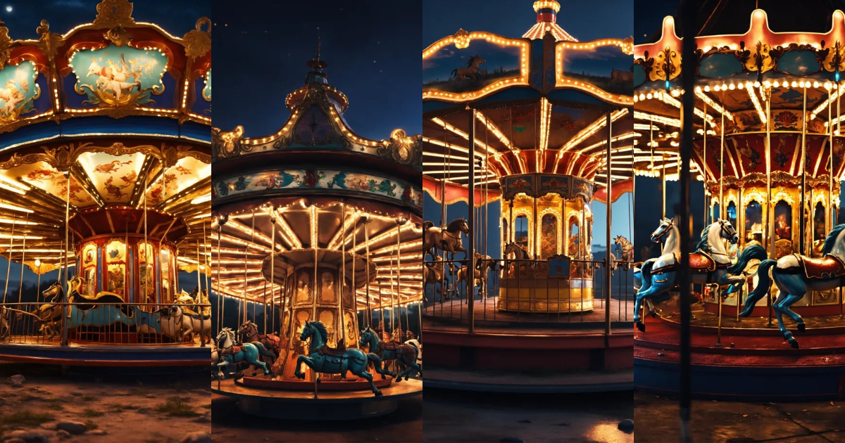 Lexica - Abandoned carousel, close up, edgy art, 8K, highly detailed ...