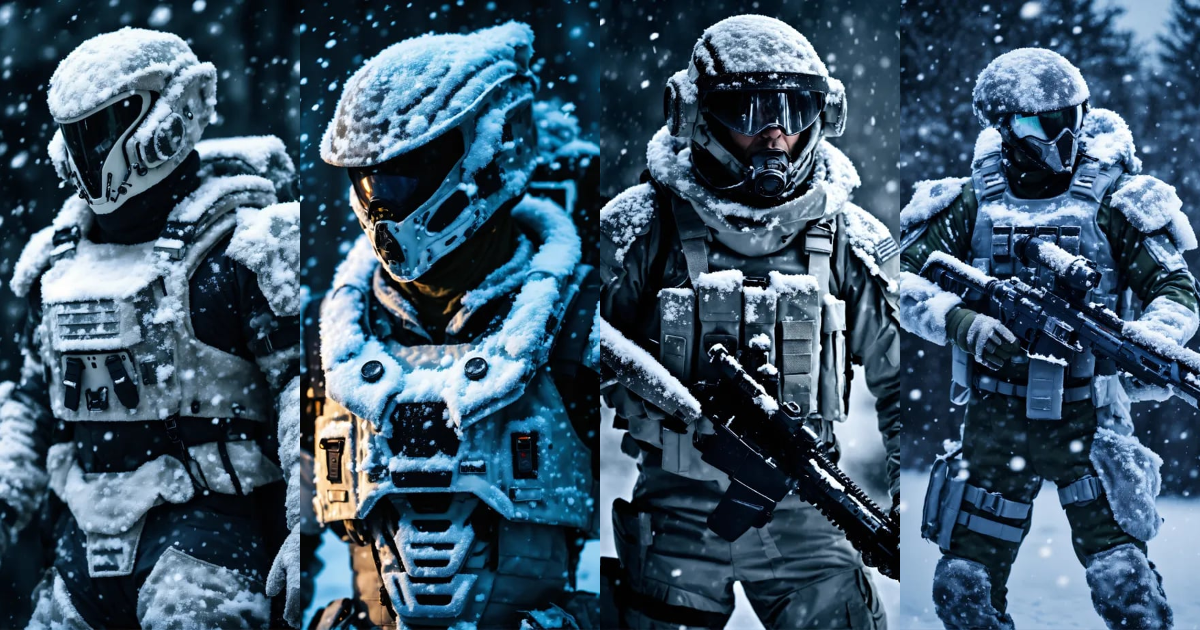 Lexica - A alien soldier monster , wearing white winter camo military ...