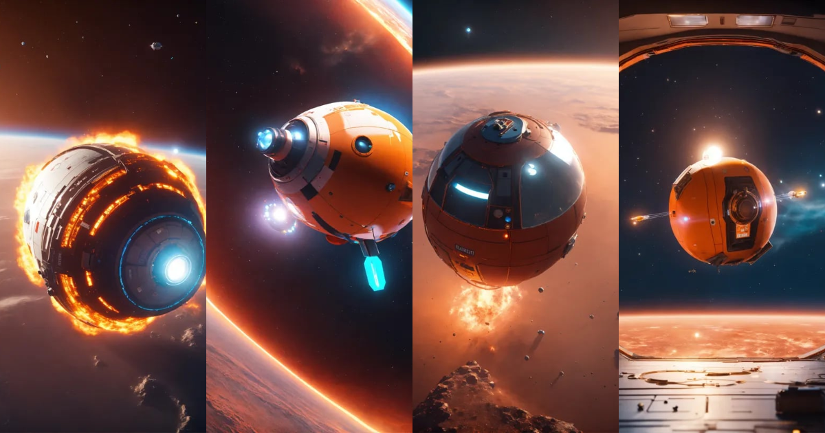 Lexica - A small emergency escape capsule spins out of control towards ...