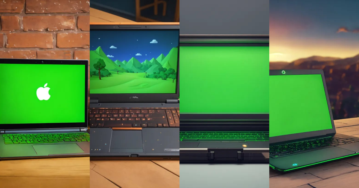 Lexica - A laptop with a green screen, game asset, handmade, game icon ...