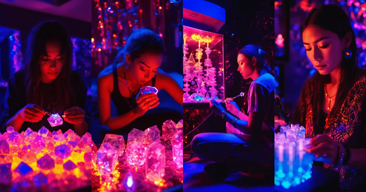 Lexica - A sapphire individual consuming DMT crystals in a metal ...