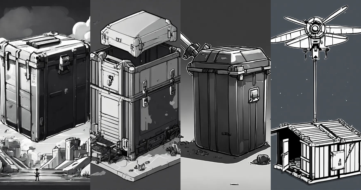 Lexica - Flying weapon container image, for a 2d platform game, a ...