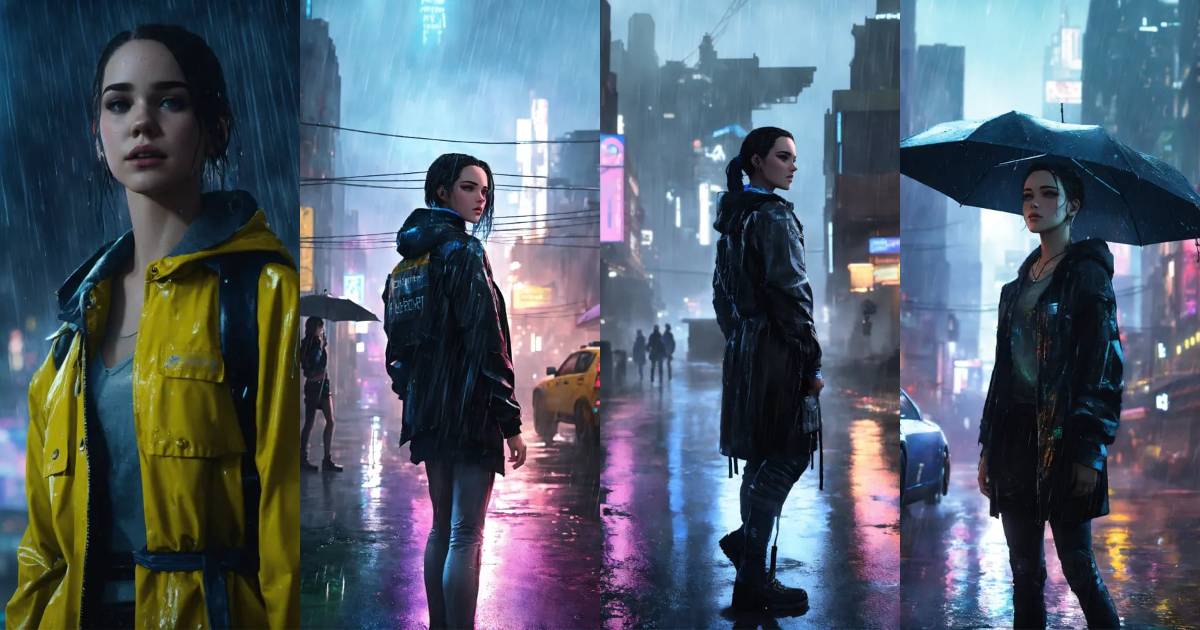 Lexica - Detroit Become Human Maggie Lindemann Rain pouring down on a ...