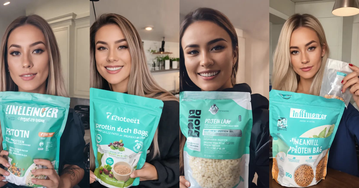 Lexica - Influencer showing a protein bag