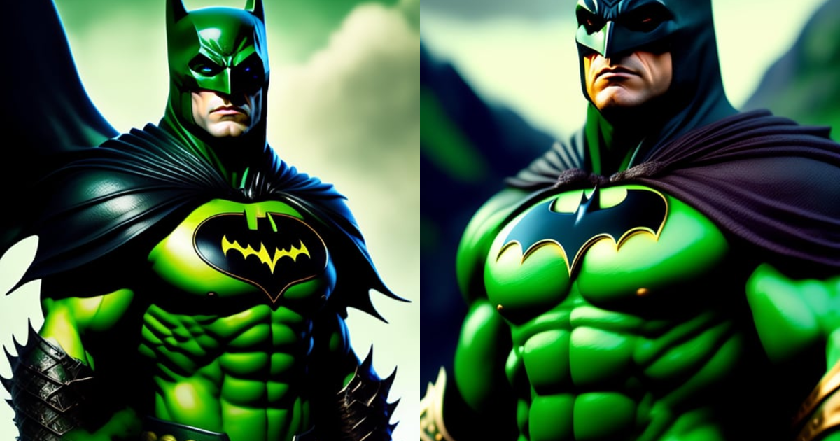 Lexica - Batman with green skin hulk like a real viking, lord of the ...