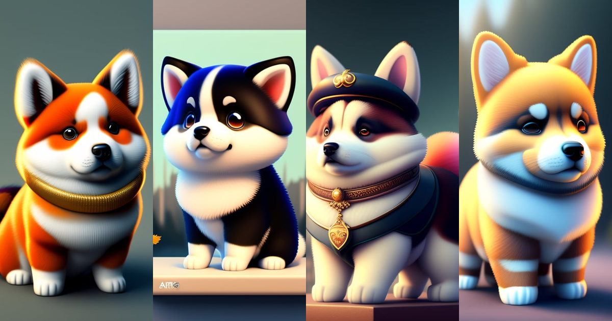 Lexica - CUTE AND ADORABLE CARTOON FLUFFY AKITA INU WITH CAP , FANTASY ...