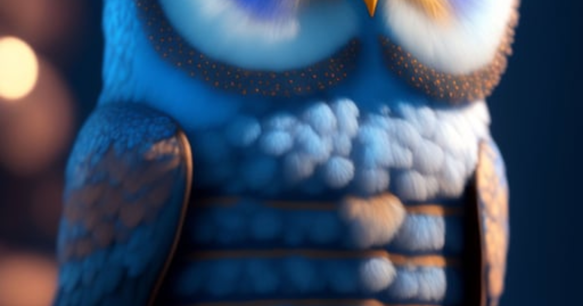 Lexica - Cute small blue owl waving hello unreal engine, cozy indoor ...