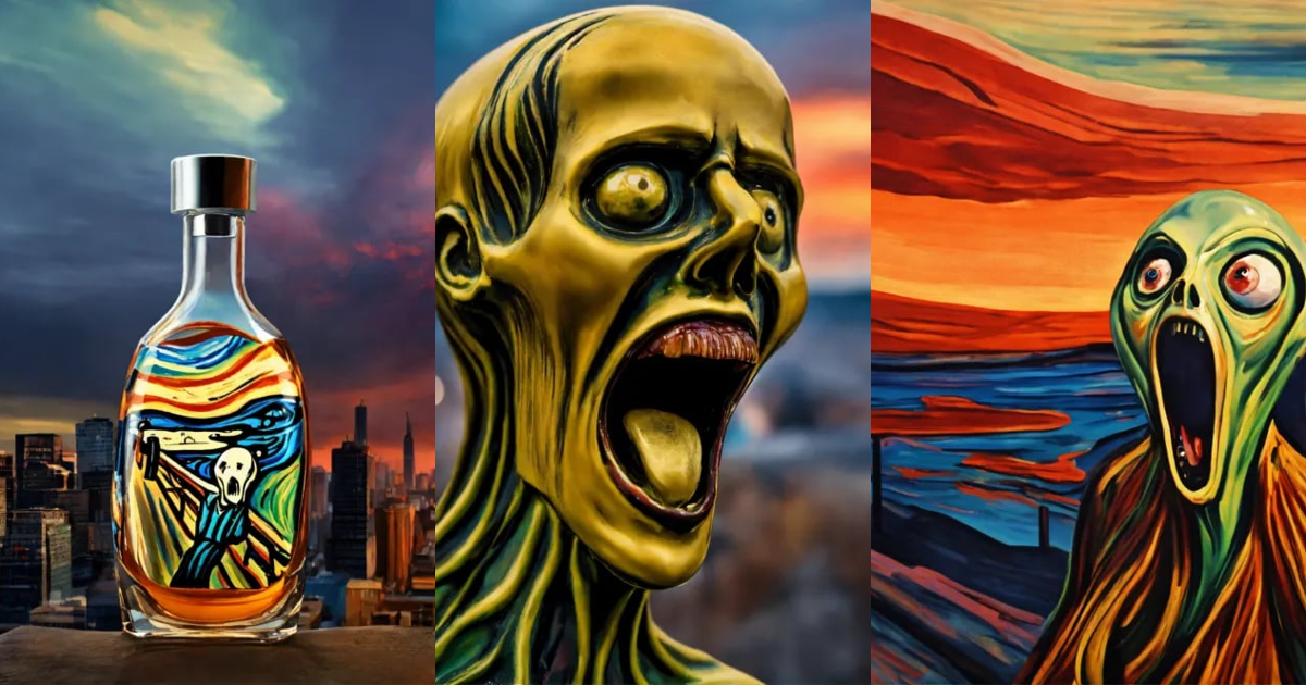 Lexica - Hand-made modeling, view on real fragrance bottle, "The Scream ...