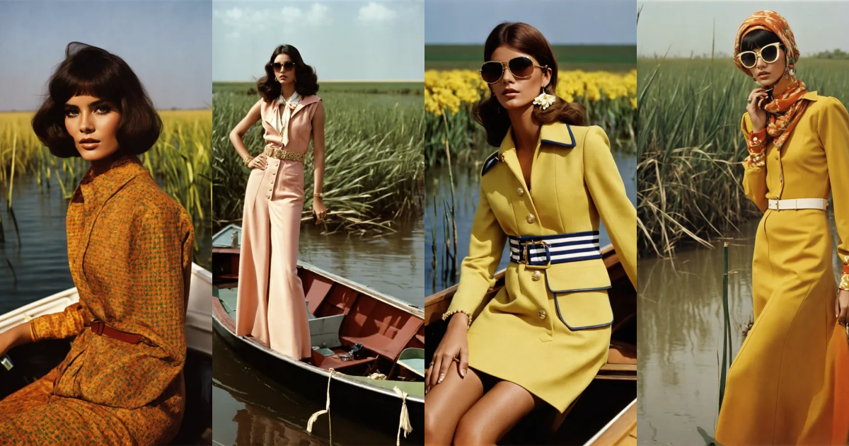 Lexica - 1970s basra marshes vogue boat editorial