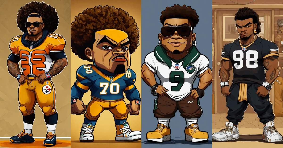 Lexica - Hip hop art style nfl teams mascot boondocks full body