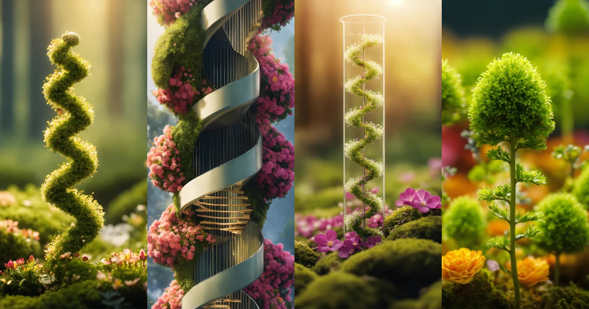 Lexica - Moss dna helix with flowers, luxury, clean, smooth, elegant ...