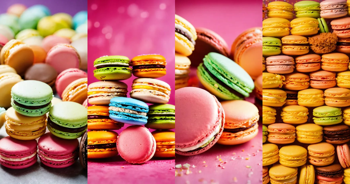 Lexica - Macaroon background advertising photo