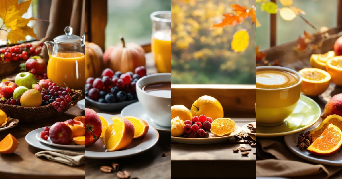 Lexica - Good morning breakfast table food fruits coffee tea on the ...