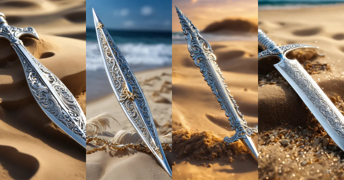Lexica - 8k, picture of a narrow and delicate wavy curved dagger made ...