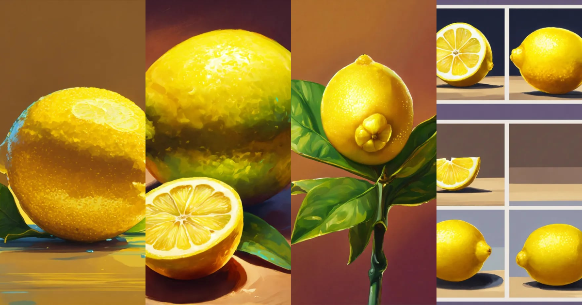 Lexica - Single lemon, isolate objects, realistic cartoon oil paint, 2D illustration style ...