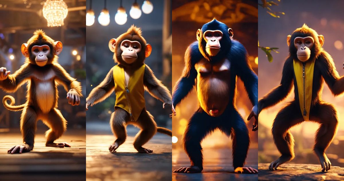 Lexica - A monkey dancing, unreal engine render, 8k