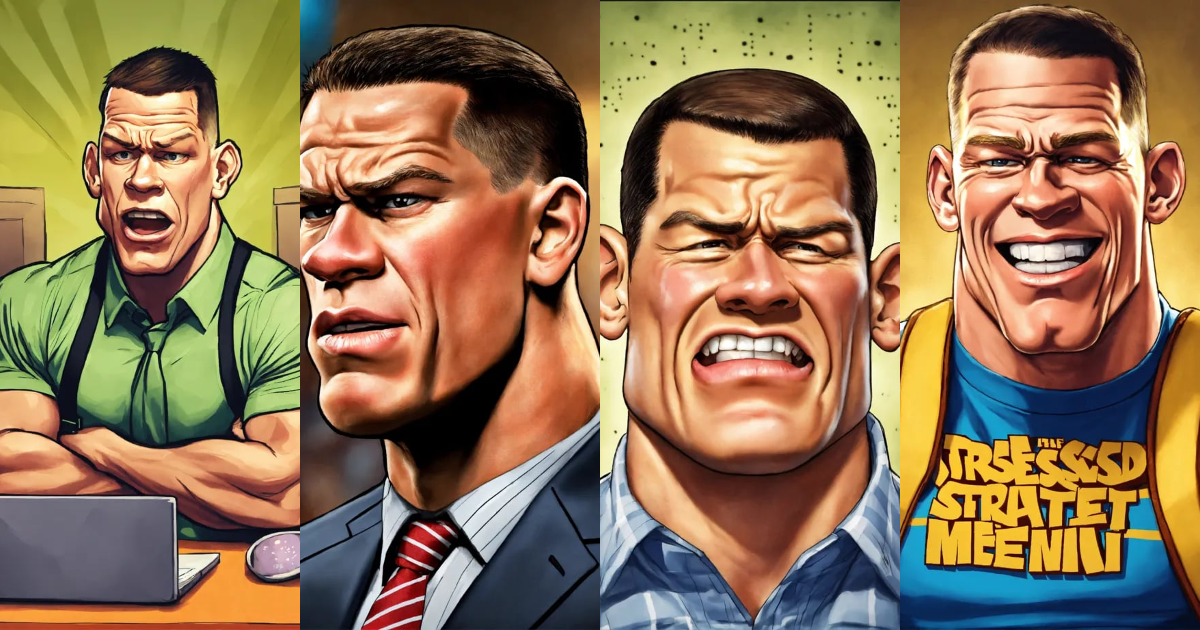 Lexica - Stressed John Cena. Caricature, stress management, humoristic ...
