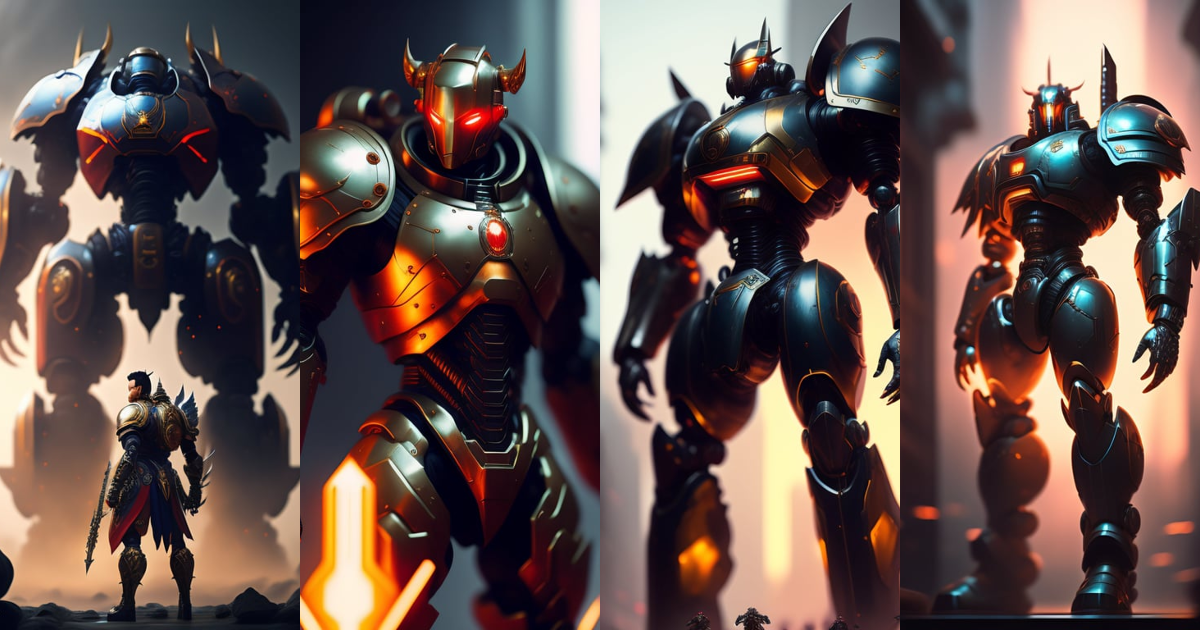 Lexica - Male Cyborg, warhammer 40k, full body shot, Horror, One Robot ...