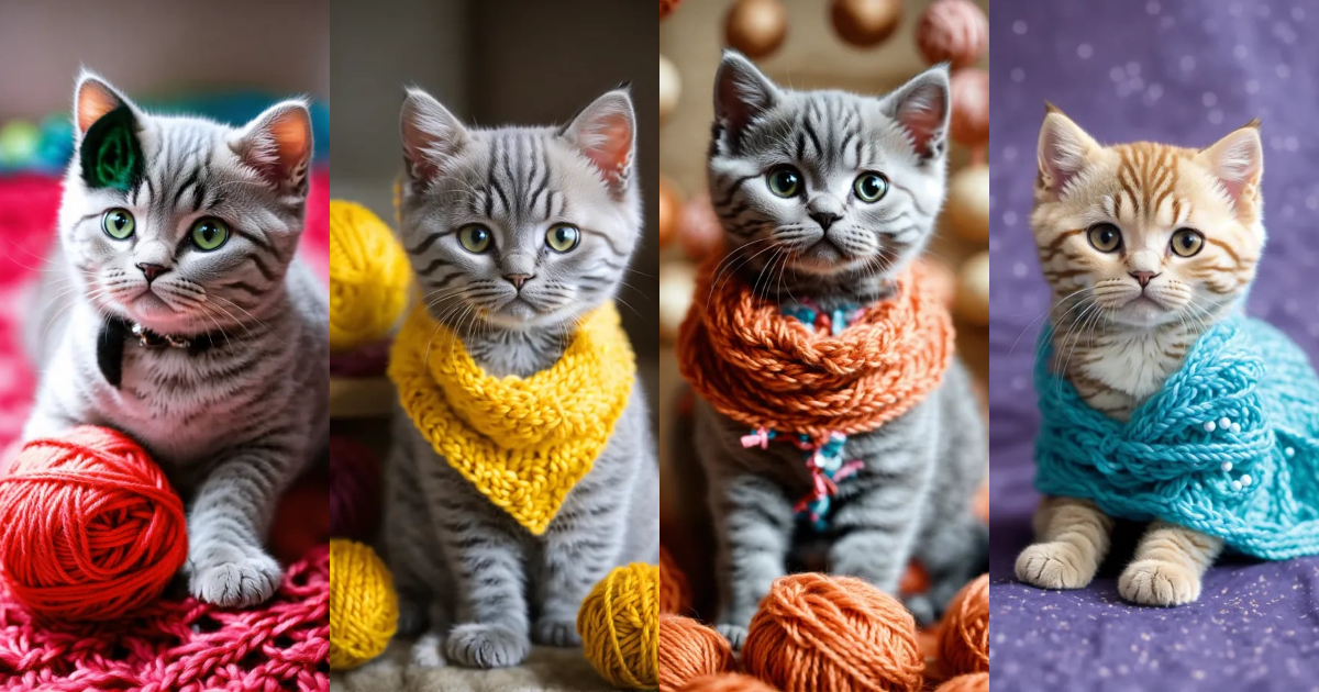 Lexica - Small mini size british shorthair with ears down cute kitten ...