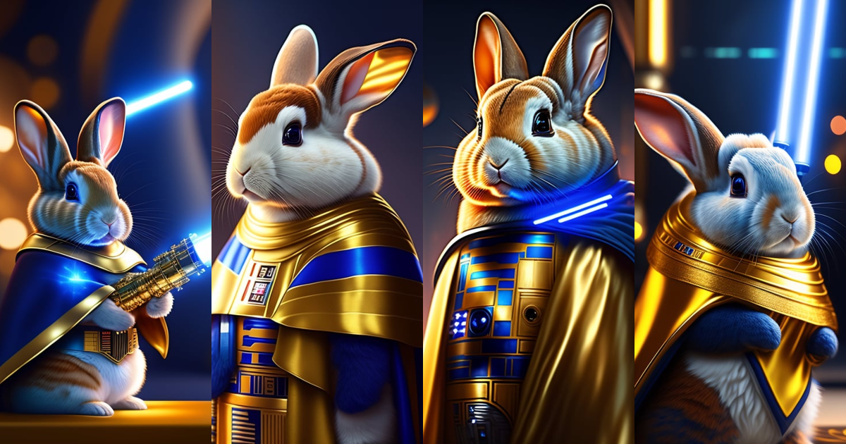 Lexica - Star Wars scene artificial intelligence a tricolor rabbit ...