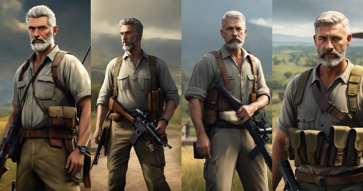 Lexica - 1940s german mercenary with a plain t shirt and cargo pants in ...