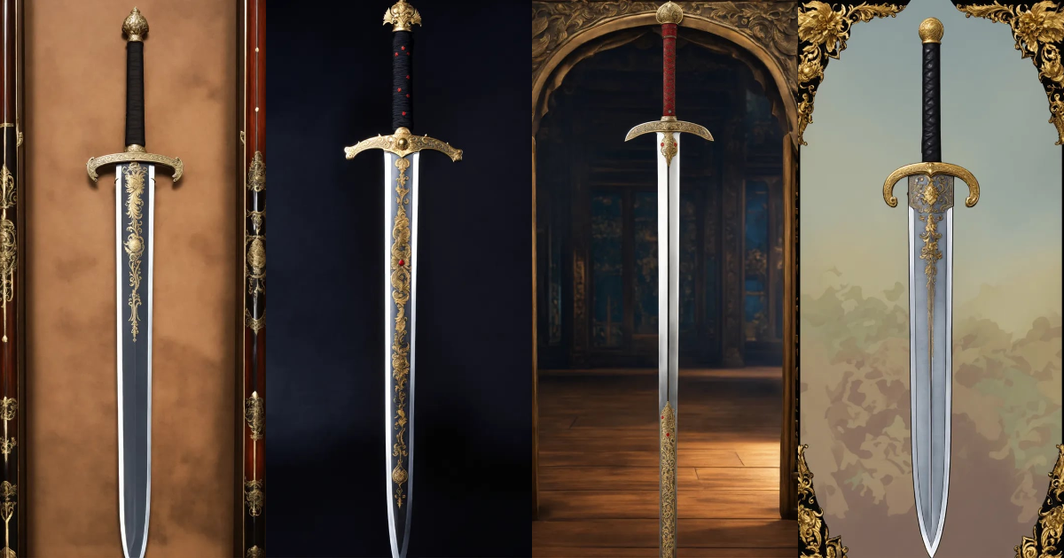 Lexica - Richly decorated long longsword, ultra realistic, very detailled