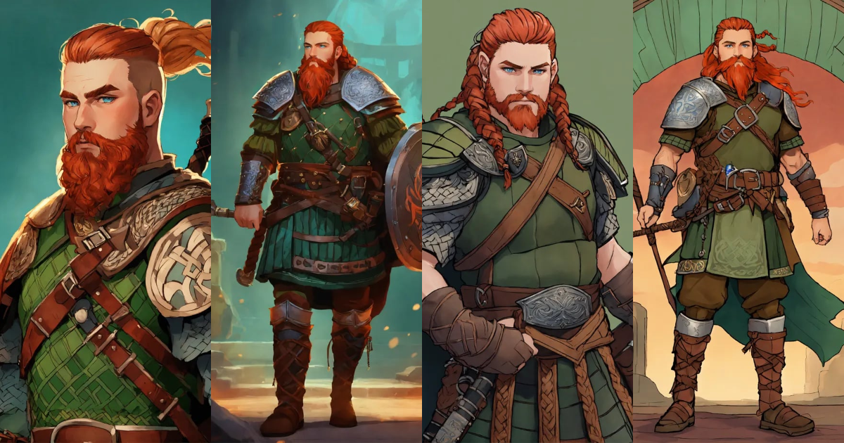 Lexica - D&D Celtic warrior with kilt and muted green armor, bagpipes ...