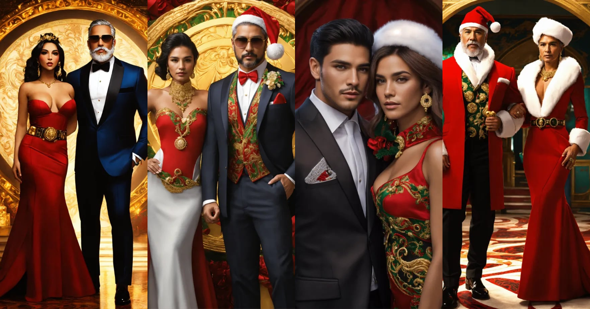 Lexica - A extremely beautiful modern Latino Mr. and Mrs. Santa Claus ...