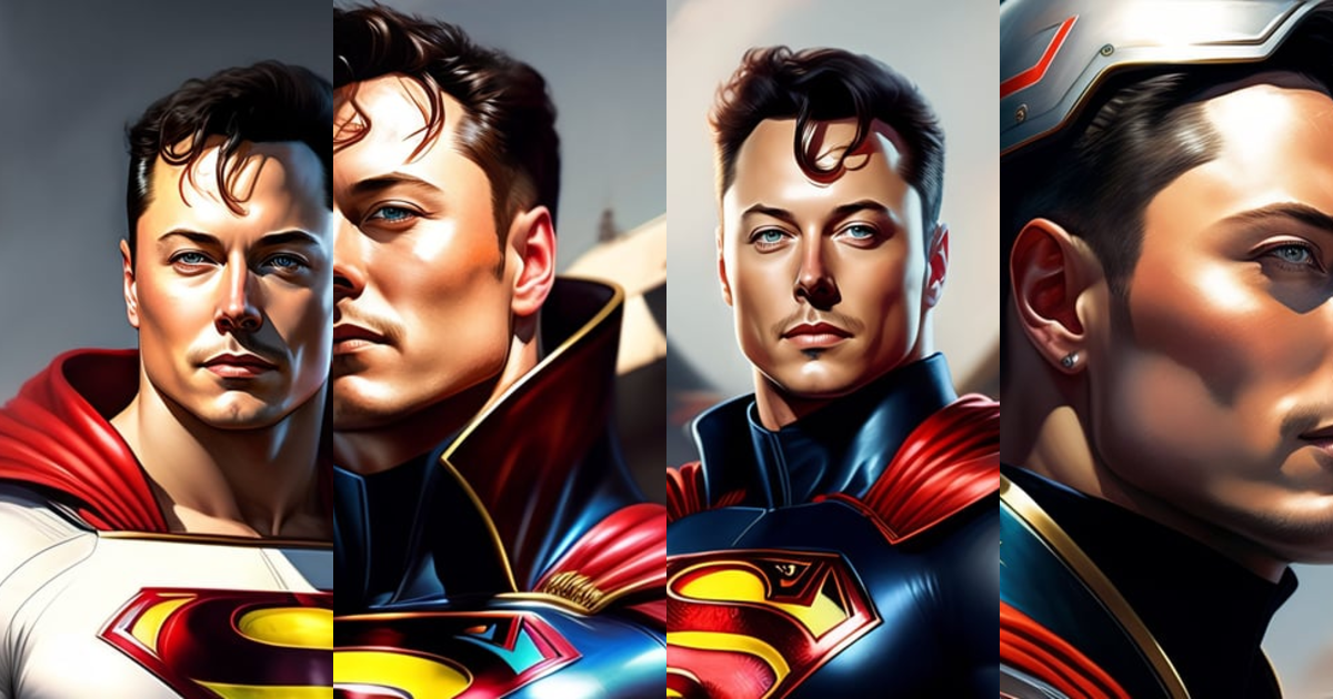 Lexica - Portrait of a elon musk superman, epic, tragic, military art ...