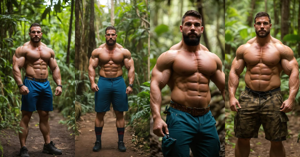 Lexica - 30-year-old man with big muscles, big bodybuilder, lumberjack ...